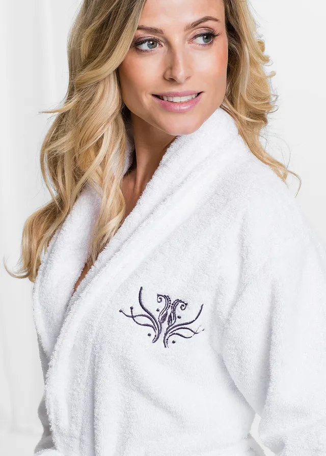 Szlafrok z bawełny frotte • cena 134,99 zł • sklep bonprix