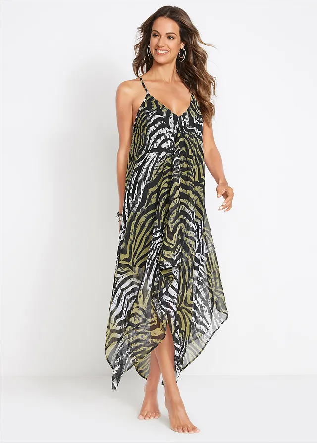 Długa sukienka plażowa z szyfonu • cena 112,99 zł • sklep bonprix