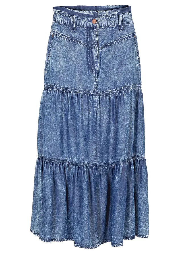 Fustă midi cu volane • preţ 89,90 lei • magazin bonprix