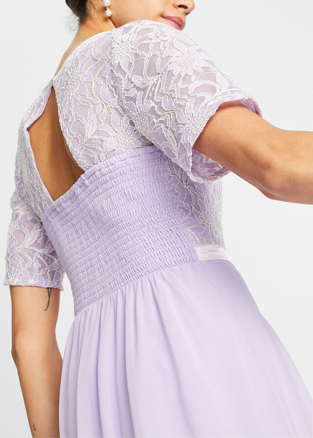 Sukienka szyfonowa z koronką • cena 99,99 zł • sklep bonprix