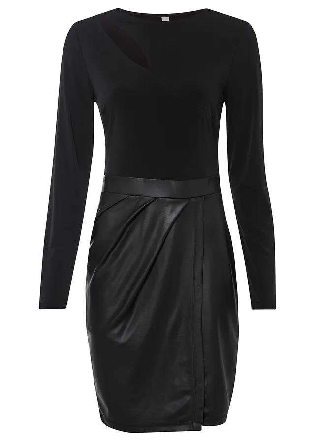 Šaty s koženkovou sukňou • cena 31,99 € • obchod bonprix
