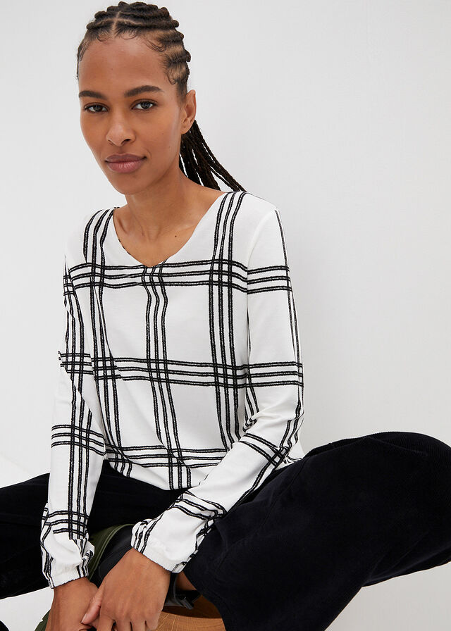 Shirt z długim rękawem i elastycznym dołem • cena 84,99 zł • sklep bonprix