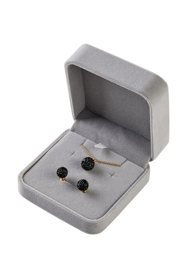 Łańcuszek + kolczyki z cyrkoniami • cena 84,99 zł • sklep bonprix