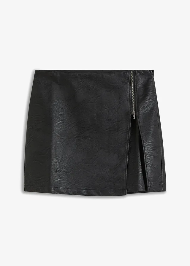 Fustă mini imitaţie piele • preţ 64,90 lei • magazin bonprix