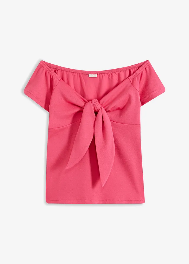 Top texturé à encolure bardot fuchsia foncé • Prix 9,99 € • Boutique ...