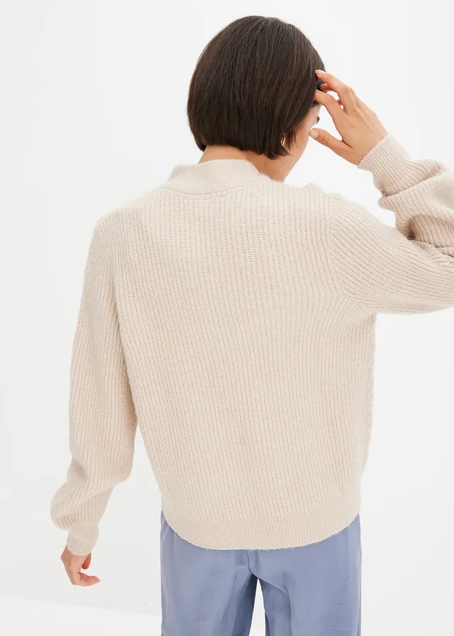 Sweter rozpinany w warkocze • cena 127,99 zł • sklep bonprix