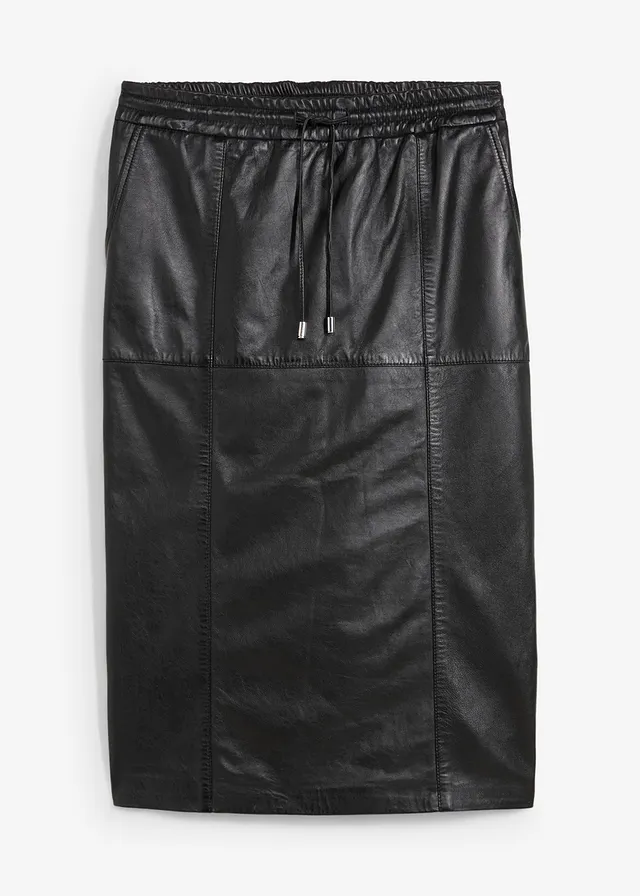 Kožená midi sukňa z jahňacej nappa kože • cena 64,99 € • obchod bonprix