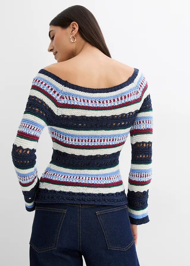 Pulover cu model cu găuri • preţ 127,90 lei • magazin bonprix